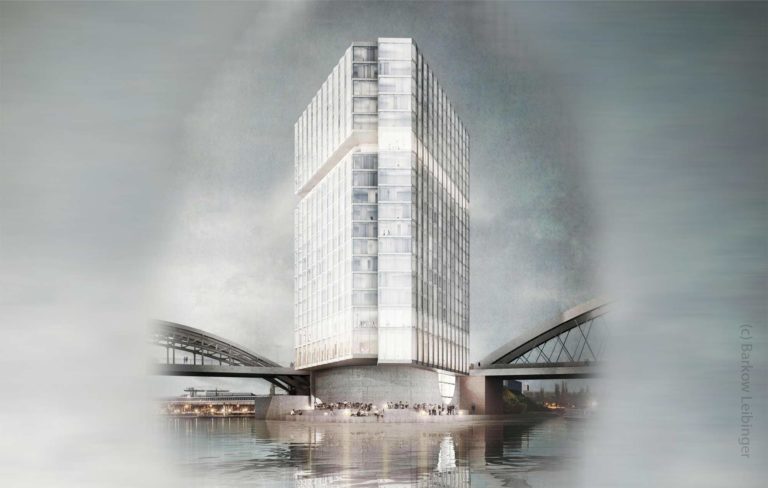 Waterfront Tower at Main river shore - SKYLINE ATLAS