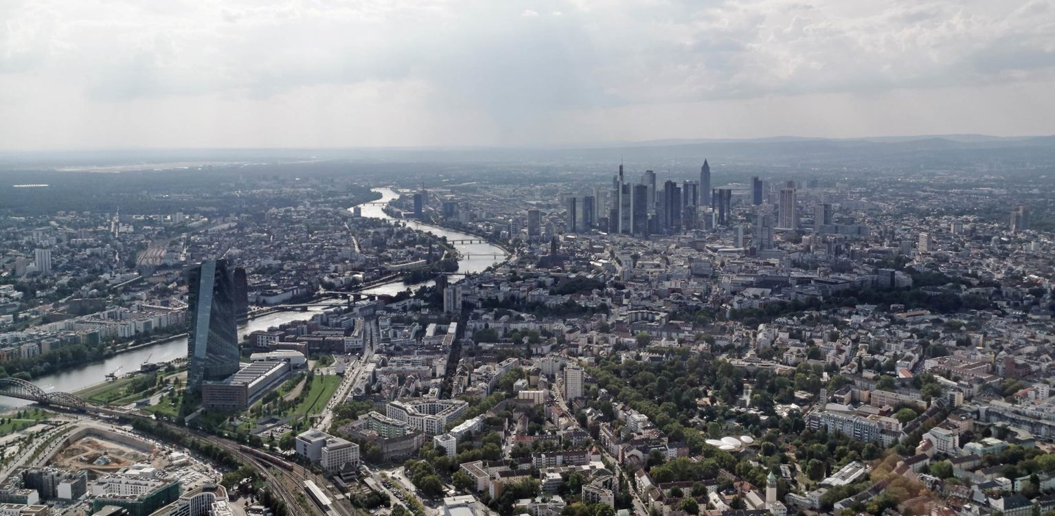 ecb-european-central-bank-and-view-of-banks-in-the-frankfurt-cbd ...