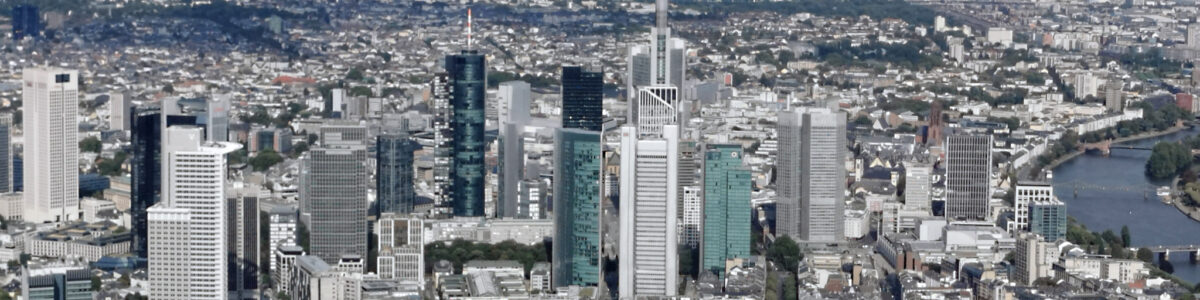 Frankfurt Financial District - Banking District - Skyscrapers in the CBD
